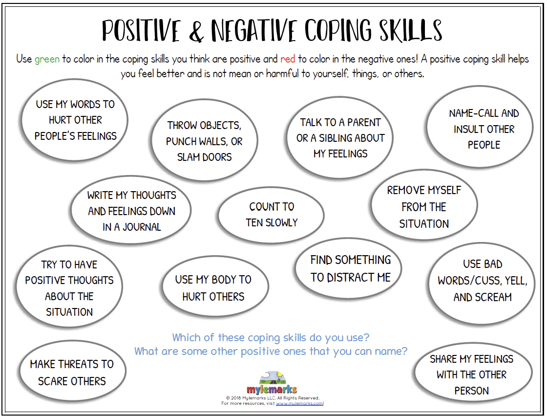 Positive And Negative Coping Skills Worksheet - SkillsWorksheets.com Positive And Negative Coping Skills Worksheet - SkillsWorksheets.com