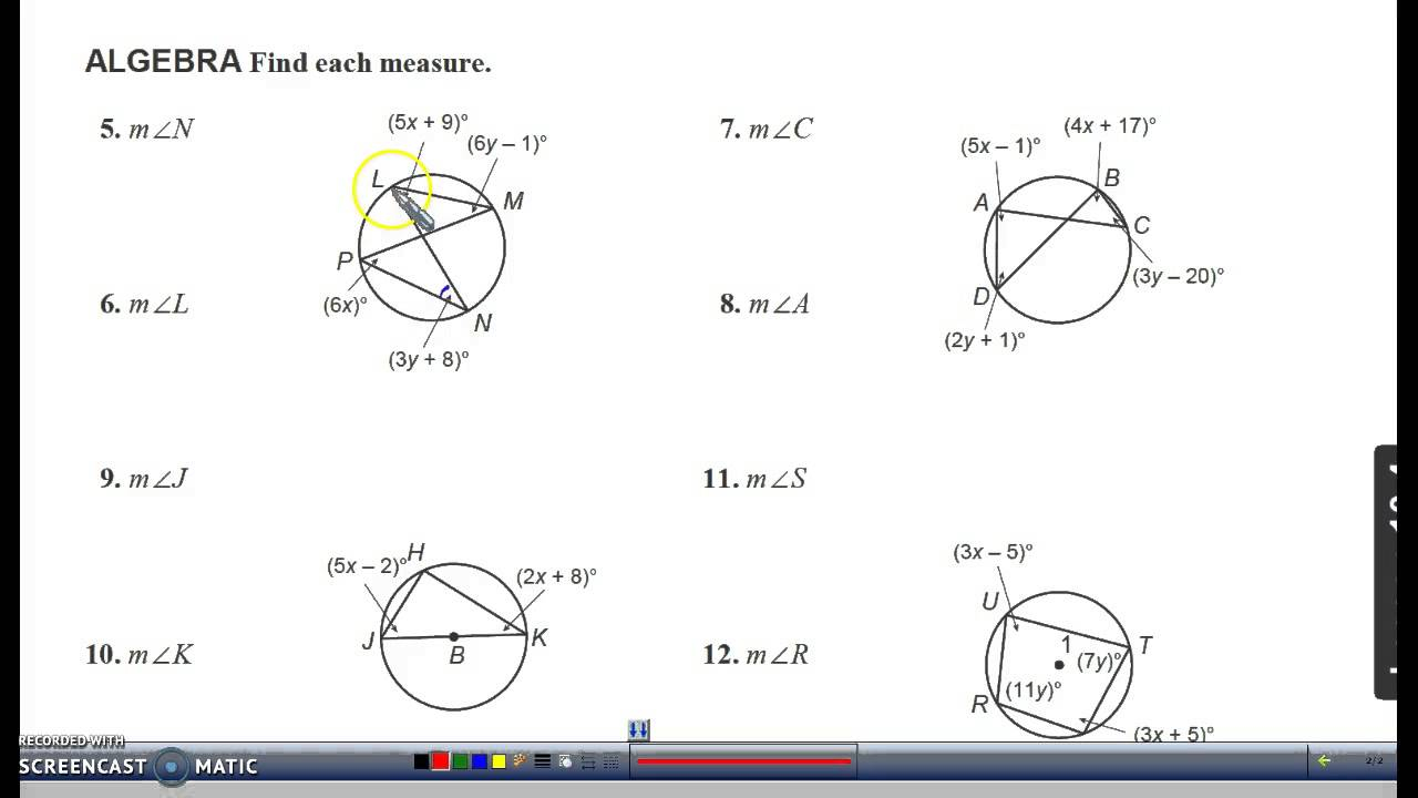 10 4 Skills Practice Inscribed Angles Worksheet Answers ... 10 4 Skills Practice Inscribed Angles Worksheet Answers ...