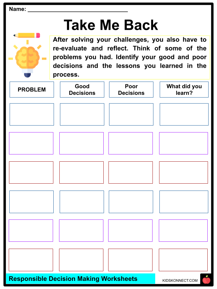 Decision-making Skills Worksheet - SkillsWorksheets.com Decision-making Skills Worksheet - SkillsWorksheets.com